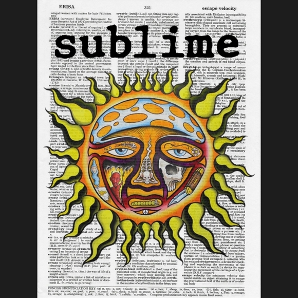 Handmade | Wall Decor | Sublime Music Art Dictionary Print Fan Rock ...